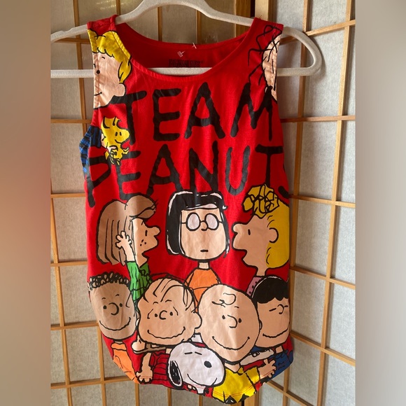 Peanuts | Tops | Womens Juniors Peanuts Snoopy Charlie Brown Red Tank ...